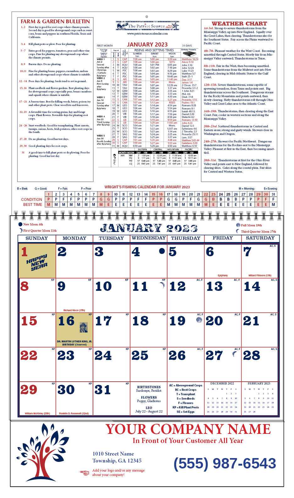 CUSTOM ALMANAC CALENDARS – patriotsourcecalendar